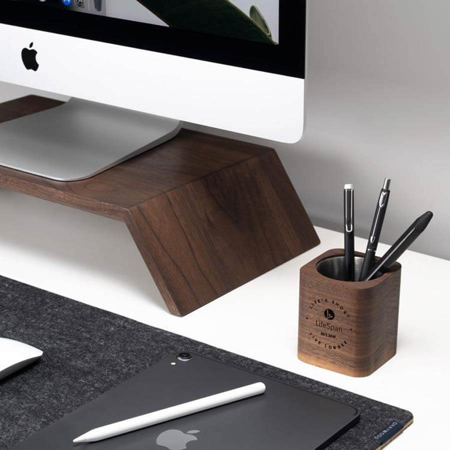 Square Wooden Pencil Cup – LifeSpanFitness